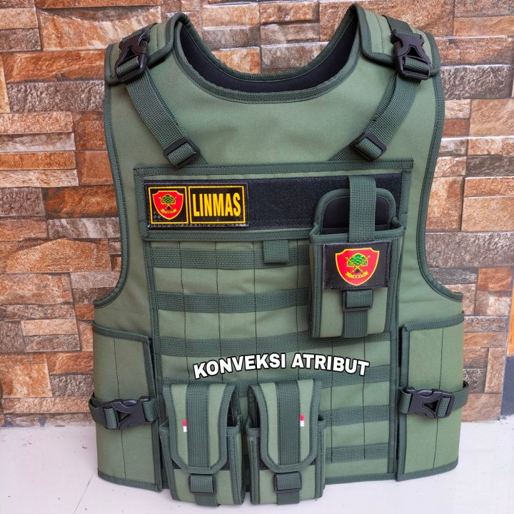 rompi linmas terbaru 2025 full logo | Lazada Indonesia