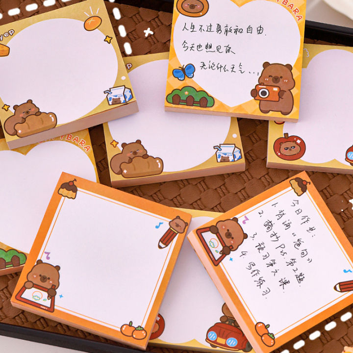 EliteBazaar 50Sheets Cartoon Cute Capybara N Times Sticky Notes Kawaii ...