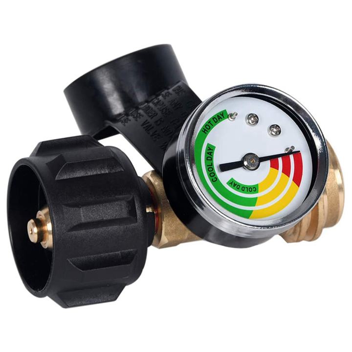 2 Pack Propane Tank Gauge with POL Connection 5-100 LB Pressure Valve ...