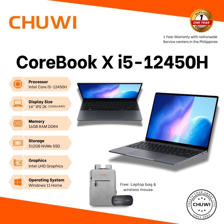 Chuwi Corebook X Intel Core i5-12450H 14" FHD IPS | 512GB SSD 16GB RAM ...
