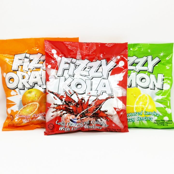 Gula FIZZY KOLA COLA Candy / ORANGE / LEMON (150G / HALAL) Candies | Lazada