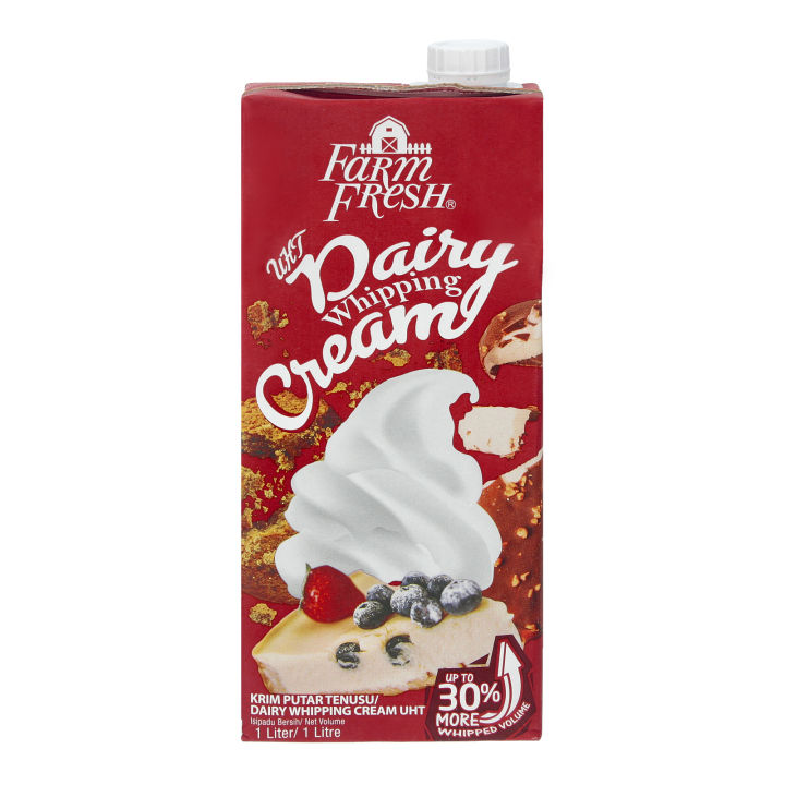 Farm Fresh ™ UHT Dairy Whipping Cream 1L 36% Fat - Free Chilled Home ...