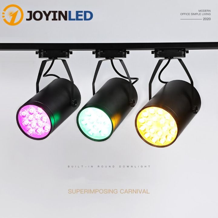 LED Track Lighting,Black RGB Colorful Remote Control Ceiling Spot ...