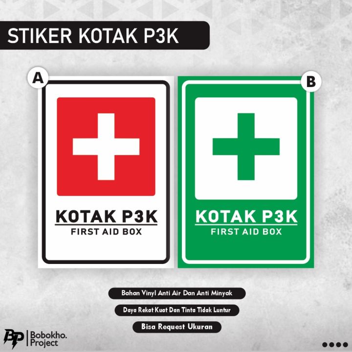 Sticker Kotak P3k Safety k3 / sticker First Aid Box | Lazada Indonesia