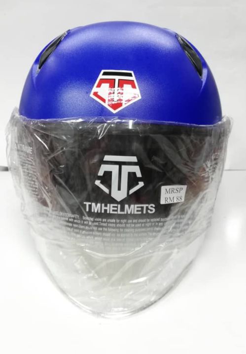 TM HELMET INCLUDE VISOR SIRIM APPROVED HELMET HARGA MURAH 4 WARNA BIRU ...