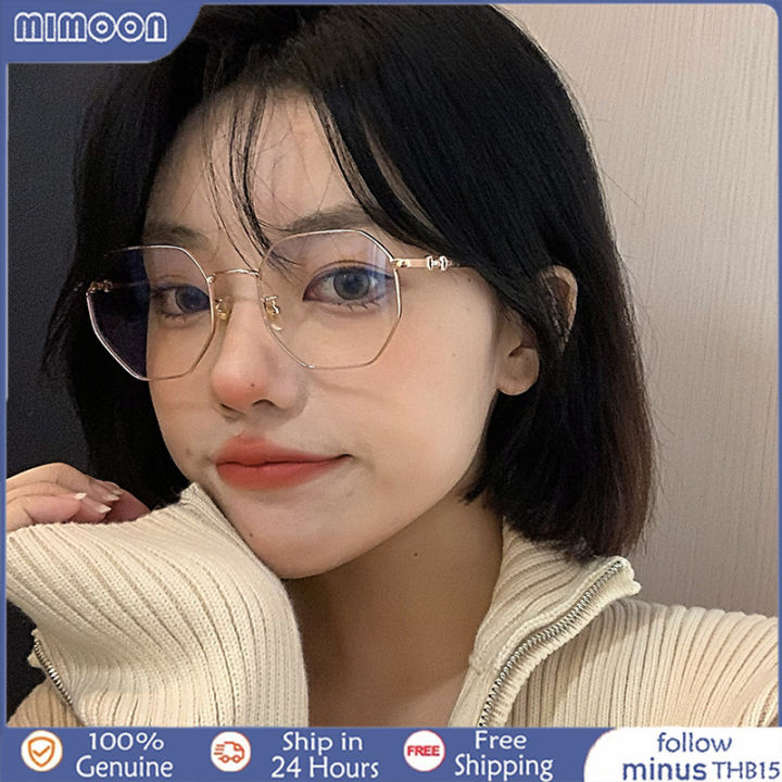 แว่นตาป้องกันแสงสีฟ้า แว่นสายตาสั้นกรอบดำ กรอบขนาดใหญ่ MIMOON | Lazada.co.th