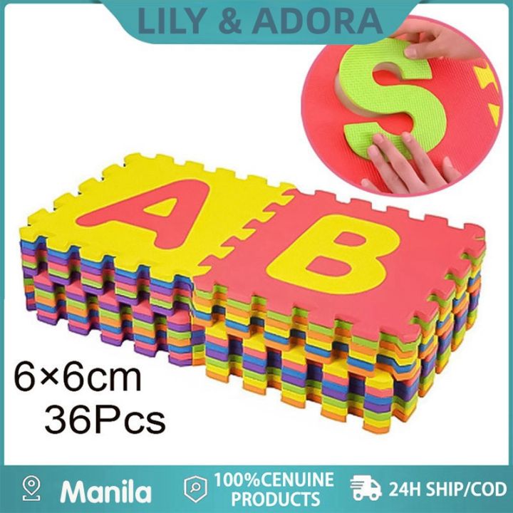36Pcs Puzzle Mat Numbers Alphabet EVA Play Mat Baby ABC Foam Learning ...