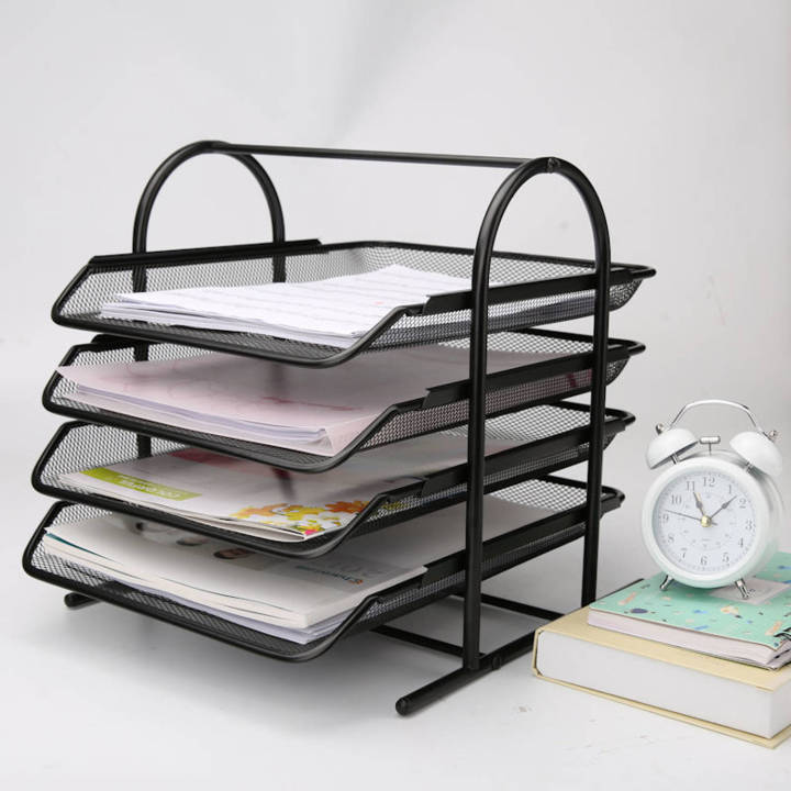 Metal File Document Tray magazine Holder Organizer Office Supplies ...
