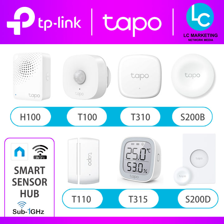 TP-Link Tapo H100 Smart Hub with Chime Tapo T100 T110 T310 T315 S200B ...