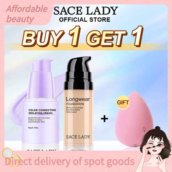 SACE LADY Face Primer Foundation Moisturizing Blur Pore Color Corrector ...