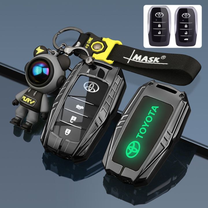 Luminous Silicone Zinc Alloy Smart Car Remote Key Fob Shell Case Cover ...