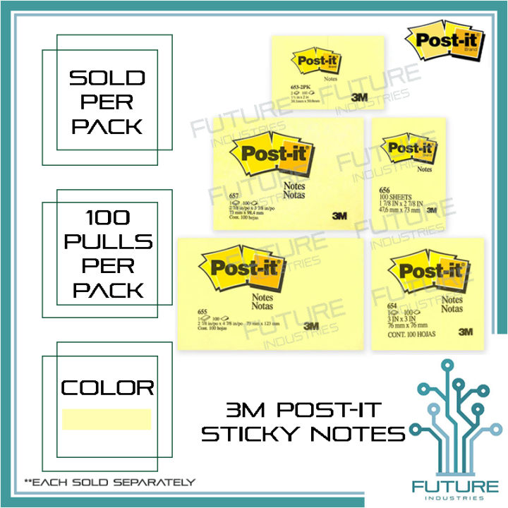 Post it Sticky Notes Memo Pad 3M Post-it Original Stick On Notes Sticky ...