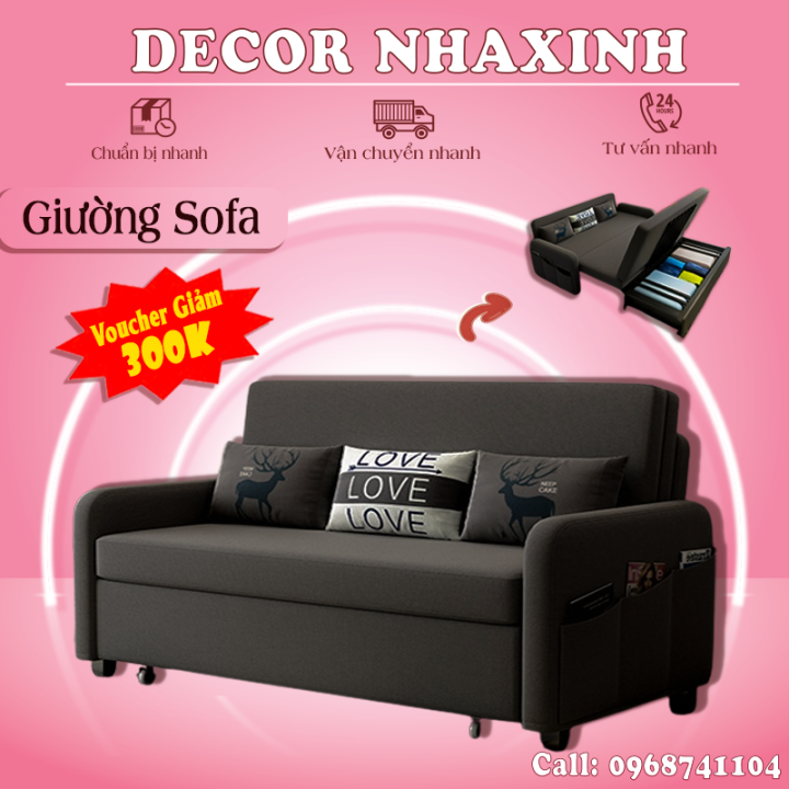 Sofa Giường Gấp Gọn, Giường Sofa Bed Khung Sắt Tĩnh Điện Cao Cấp, Ghế ...
