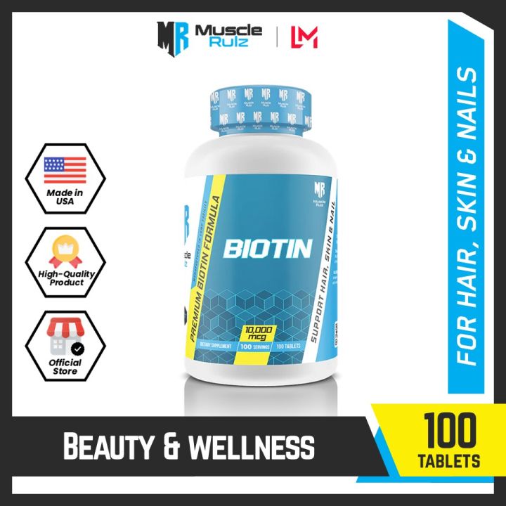 Muscle Rulz - Biotin 10,000MCG - 100 Tablets | Lazada PH