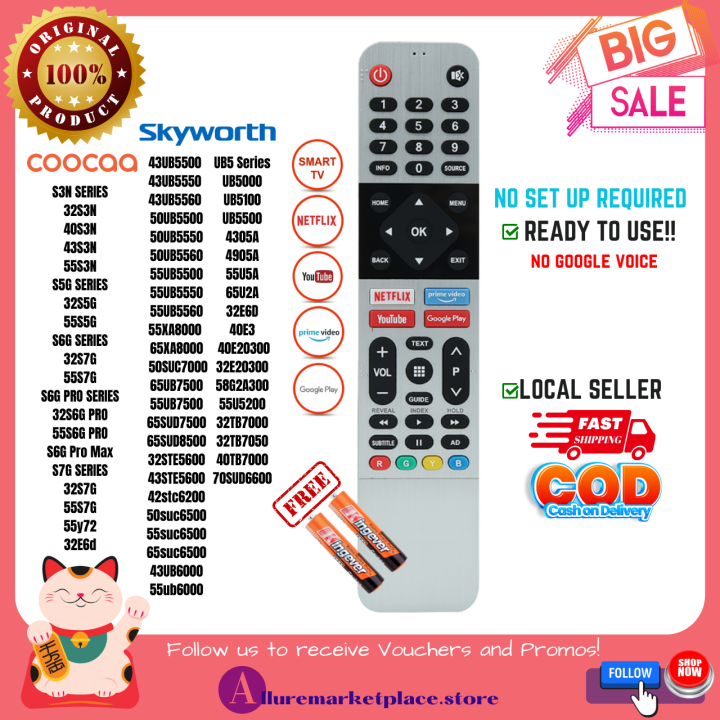 Smart TV remote for Skyworth TV Remote Control Universal | Coocaa TV ...