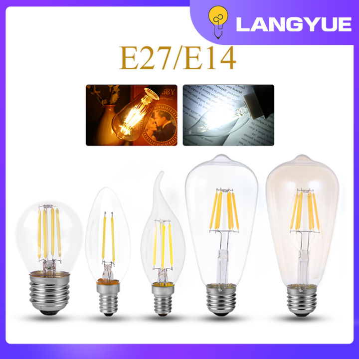 [Hàng Có Sẵn] Bóng Đèn LED Nến Cổ Điển E27 E14 Bóng Đèn Edison Bóng Đèn ...
