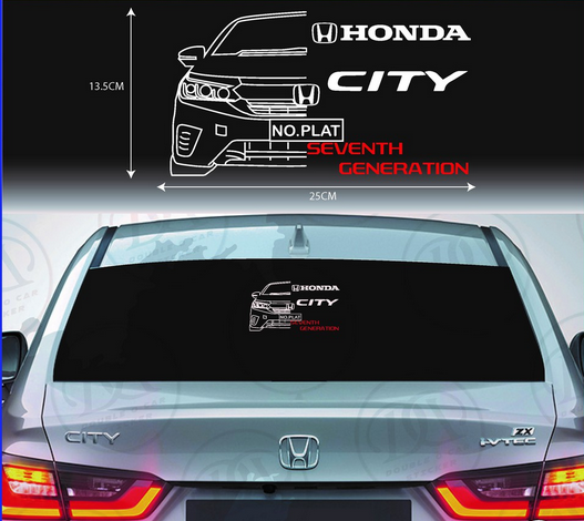 HONDA CITY SEVENTH GENERATION E-SPEC SHAPE&WORDS HIGH GRADE Sticker (PM ...