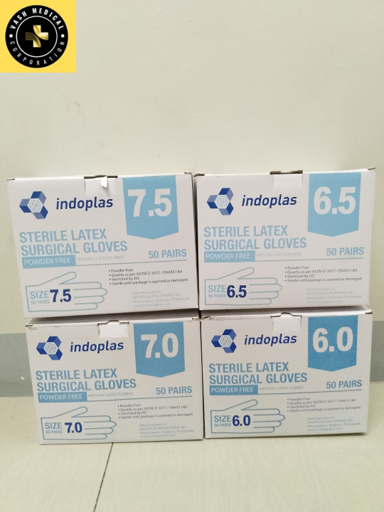 Indoplas Sterile latex Surgical Gloves | Lazada PH