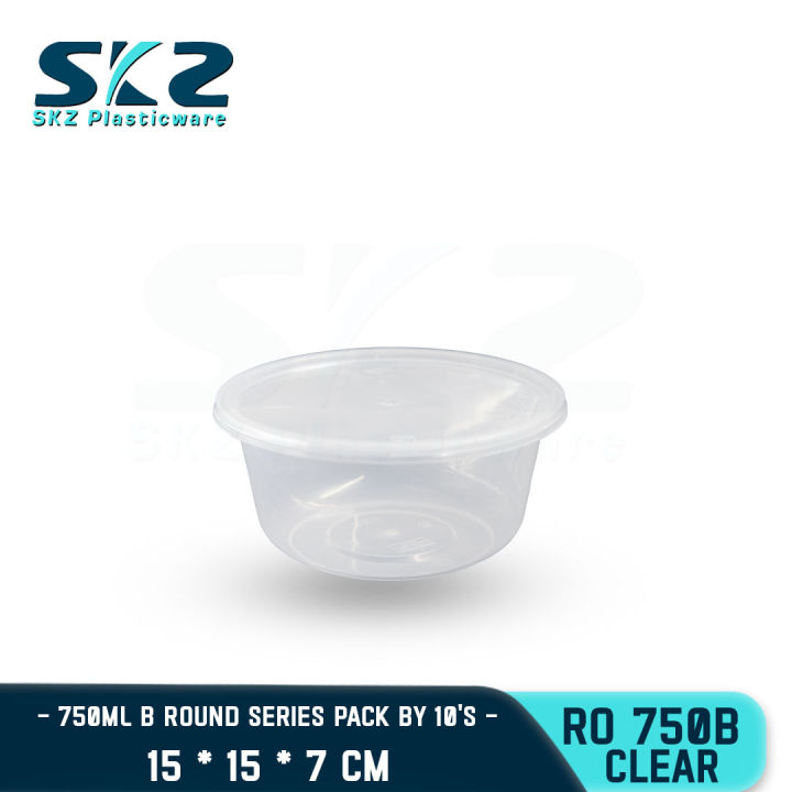 SKZ CLEAR CONTAINER ROUND SERIES 50PCS R0750B 750ml ENVIRONMENTAL ...