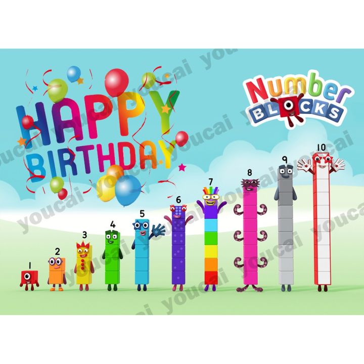 Ready Stock Numberblocks theme Backdrop Number blocks Birthday party ...