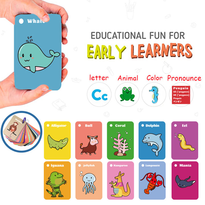 Portable Alphabet Learning Cards for Toddlers Baby 1-4 Years - Learning ...