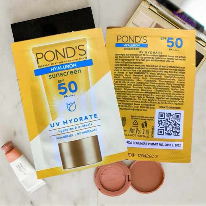 Pond's Hyaluron Sunscreen 2mL. with FREE 1 pc. (10pcs/5pcs) | Lazada PH
