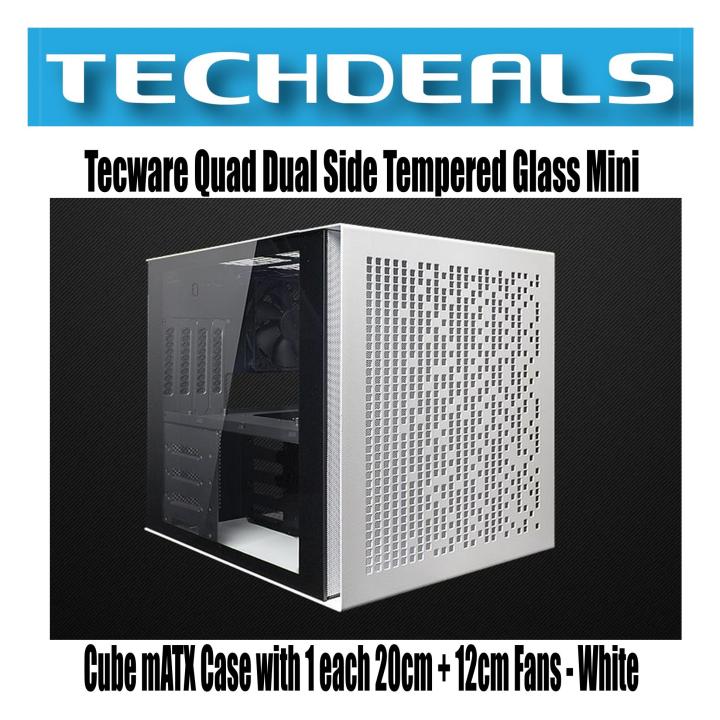 Tecware Quad Dual Side Tempered Glass Mini Cube mATX Case with 1 each ...