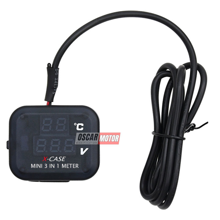 Voltmeter 3 in 1 usb anti air original termometer volmeter digital jam ...