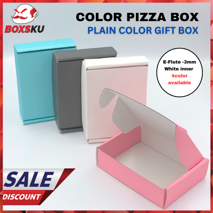 Plain Colour Gift Box Premium Thick Pizza Box Craft Paper Box Carton ...