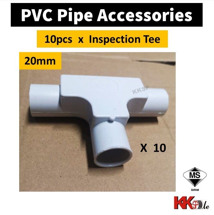10pcs x 20mm PVC INSPECTION Tee (PVC pipe accessories) - White | Lazada