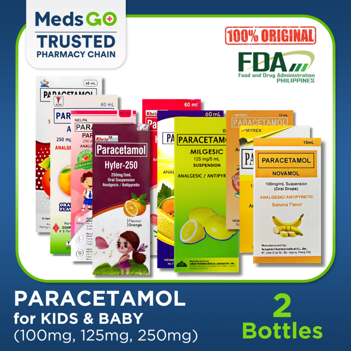Paracetamol For Kids and Baby Syrup (100mg, 125mg, 250mg) | Lazada PH