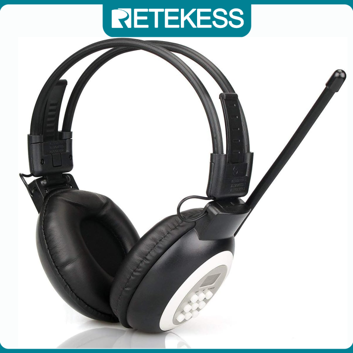 RETEKESS TR101 หูฟัง FM เครื่องรับวิทยุชุดหูฟังไร้สายหูฟังสำหรับการ ...