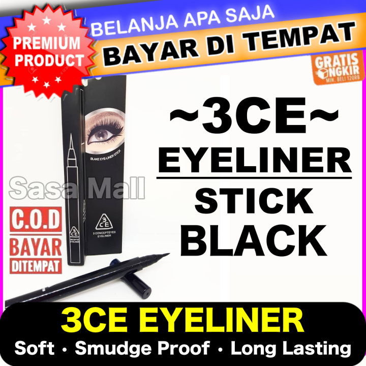 [COD] 3CE Eyeliner Concept Eyes Stick Black Pensil Alis Mata Hitam ...