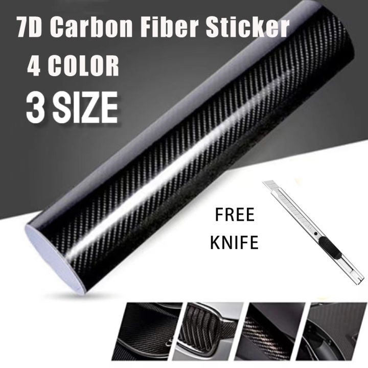 【24 hours delivery】7D Carbon Fiber Sticker Vinyl Carbon Fiber Glossy ...