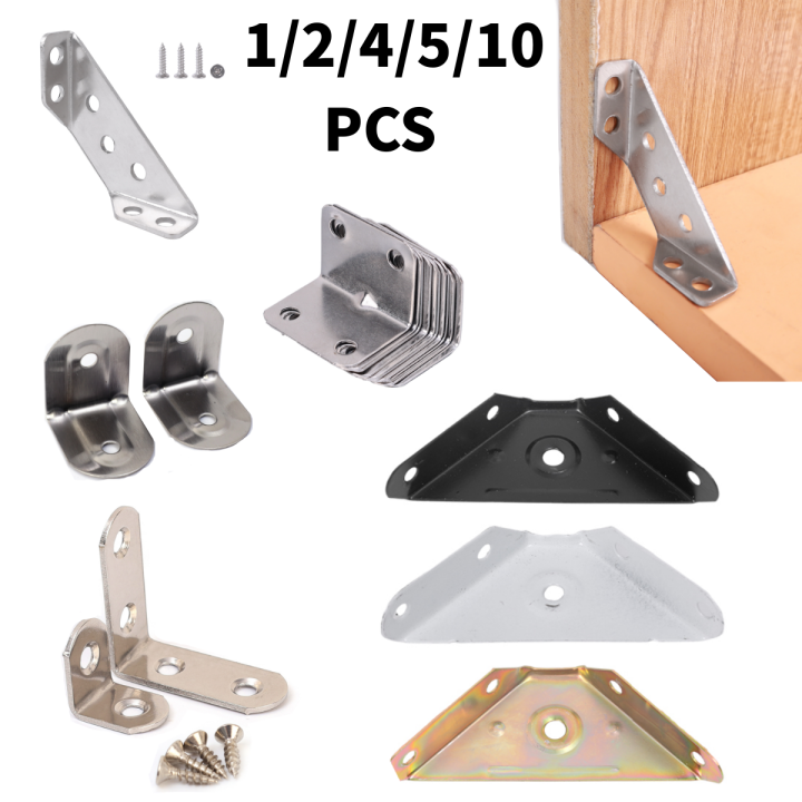 Furniture Corner Connector Set Metal Trapeziform Angle Bracket Triangle ...