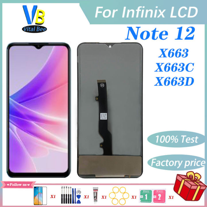 Infinix Note 12 จอแอลซีดี X663 จอแสดงผล Touch Digitizer Assembly ...