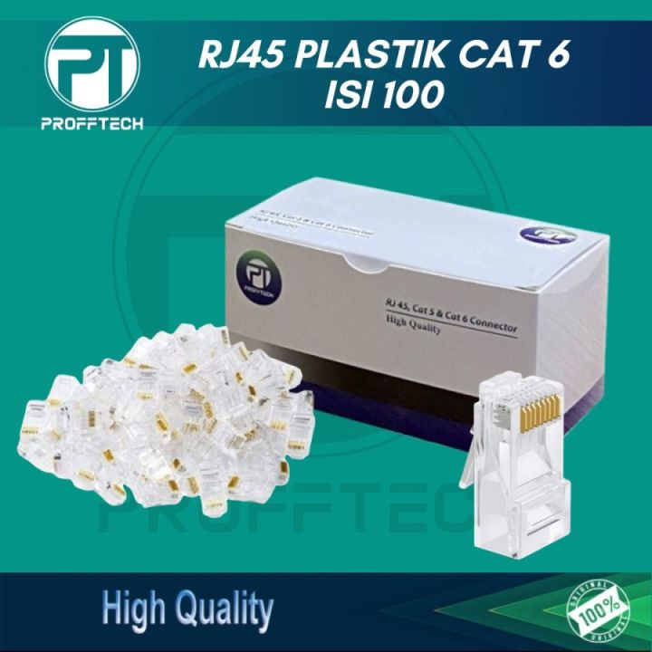 Connector Rj45 Cat 5e / Cat 6e Konektor UTP RJ 45 Cat 6e Plastik ...