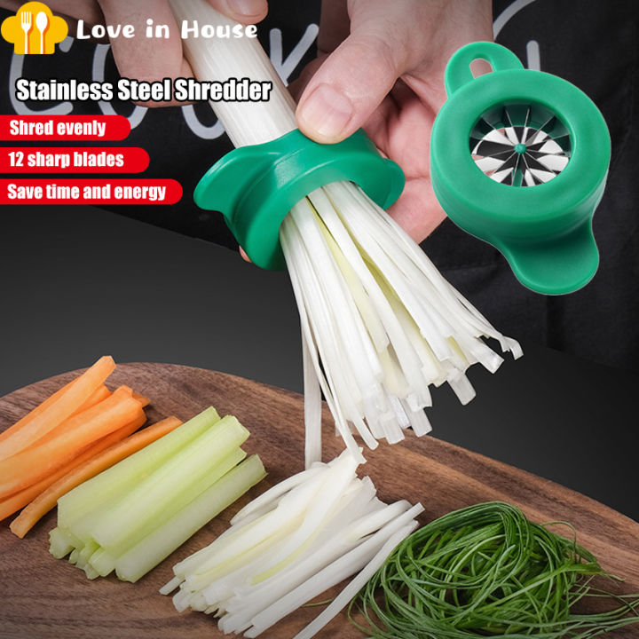 Stainless Steel Scallion Shredder - Multi-Function Vegetable Slicer and ...