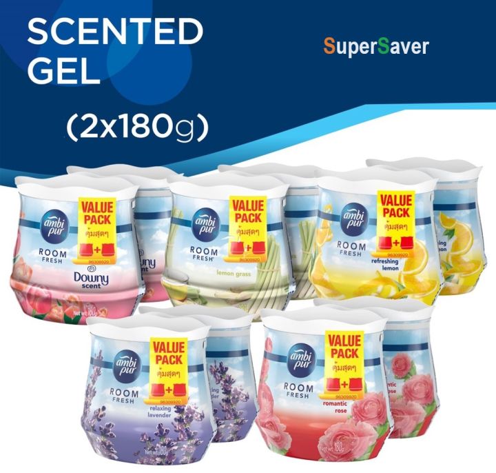 Ambi Pur Room Fresh Air Refreshing Gel (180g x 2) [Value Pack] | Lazada