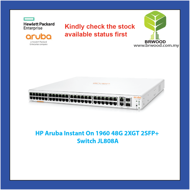 HP ARUBA JL808A: INSTANT ON 1960 48G 2XGT 2SFP+ SWITCH | Lazada