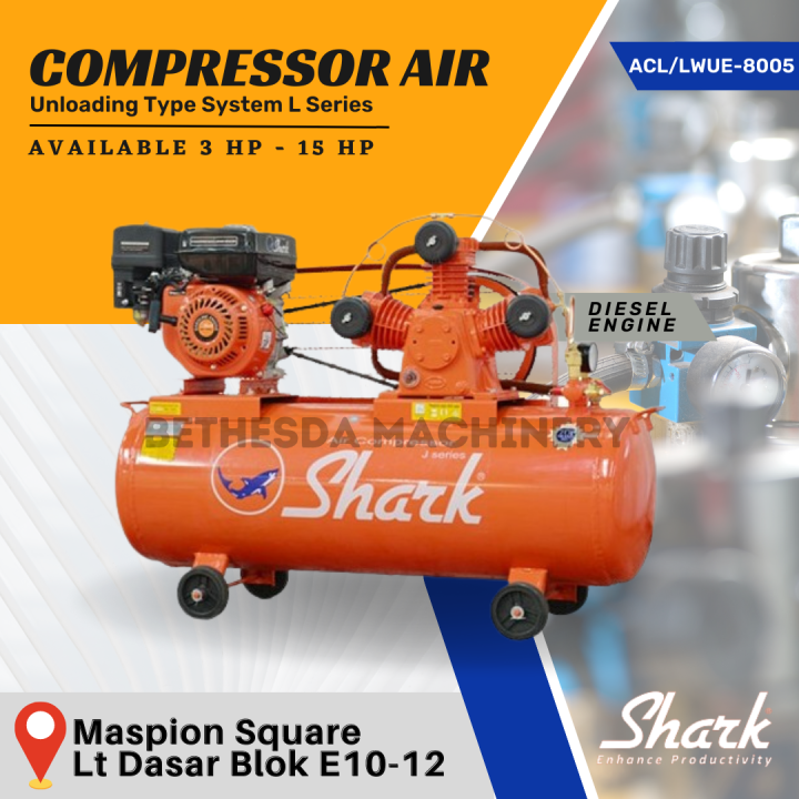 Kompresor 5 hp diesel ACL/LWUE - Kompresor Udara Shark | Lazada Indonesia