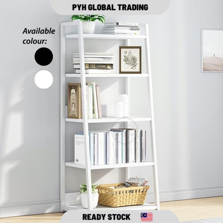 5 Layers Bookshelf Cabinet Wood Steel Bookcase Furniture | Lazada