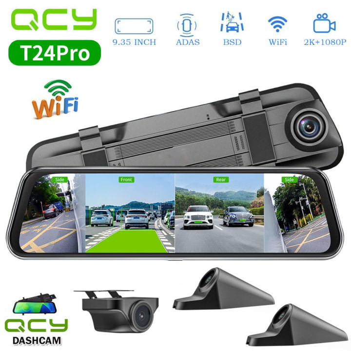 QCY T24 pro 4-Way Dash Camera 9.35 inch Full Touch Screen Quad HD ADAS ...