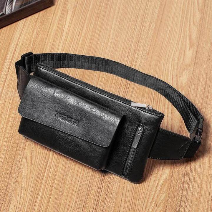 HOL Retro Leather Waist Bag Men Money Phone Fanny Pack Vintage Men's ...