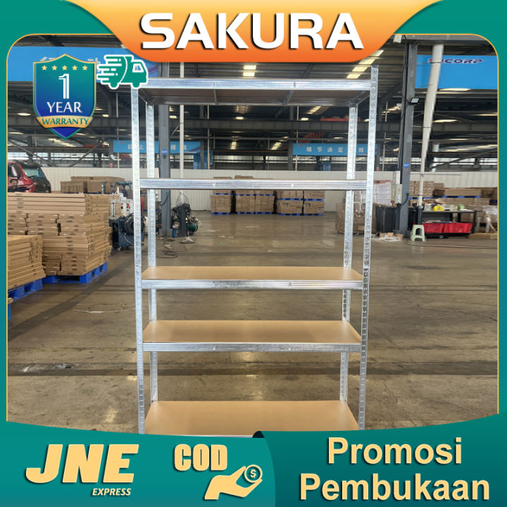 Weyon Sakura Rak Besi Siku 5 susun serbaguna rak besi boltless gudang ...