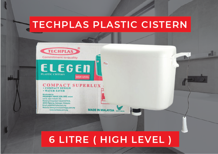 TECHPLAS PLASTIC CISTERN (6 Litres / High Level) | Lazada