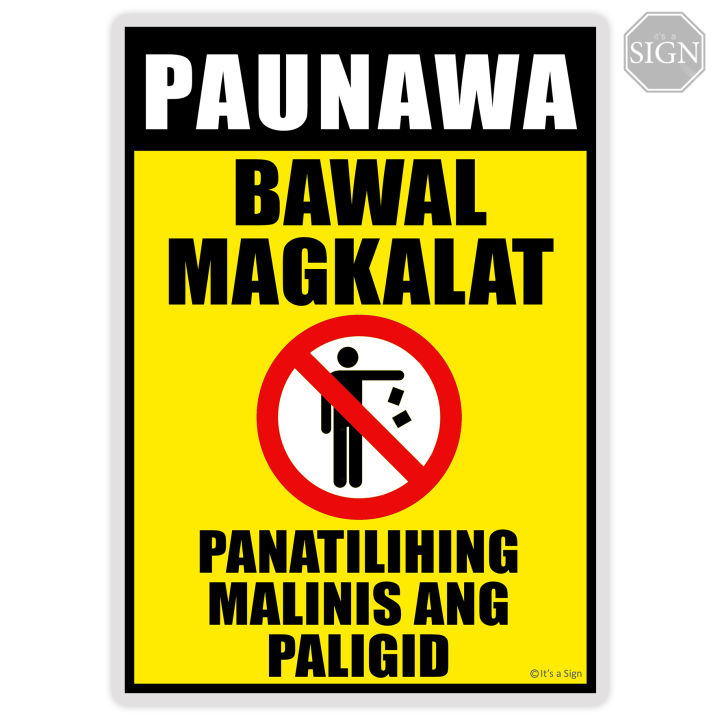 Bawal Magkalat - Laminated Signage - A4 / A3 Size | Lazada PH