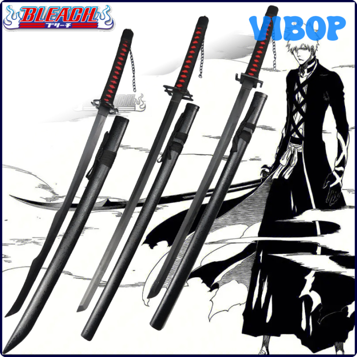 VIBOP Real Size Bleach Katana Wooden Ninja Sword Anime Bleach Ichigo ...
