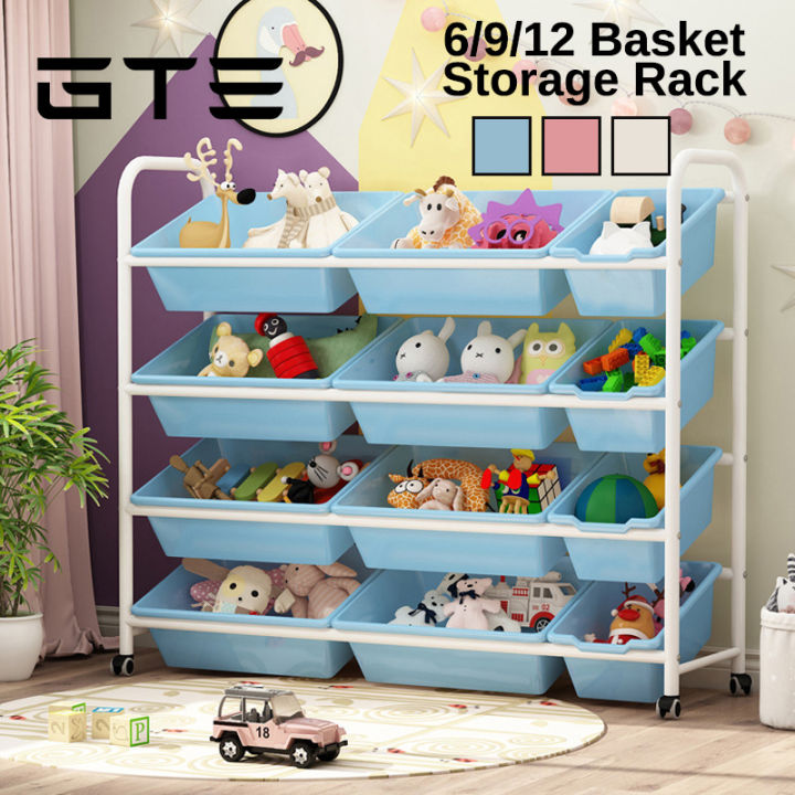 GTE 6/9/12 Basket Children Toy Storage Rack Kindergarten Toys Shelf ...