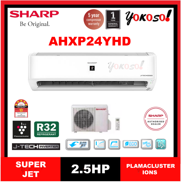 [Seller's Own Fleet] Sharp AHXP24YHD / AUX24YHD 2.5HP AIoT J- Tech Inverter Plamacluster Air ...